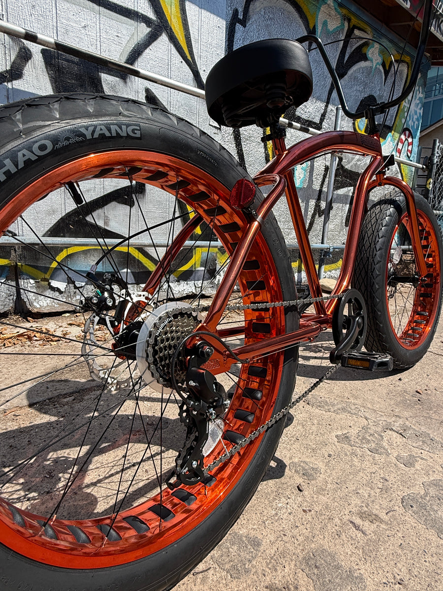SIKK UFO Fat Tire 7 Speed Copper Frame Copper Wheels – SIKK BICYCLES