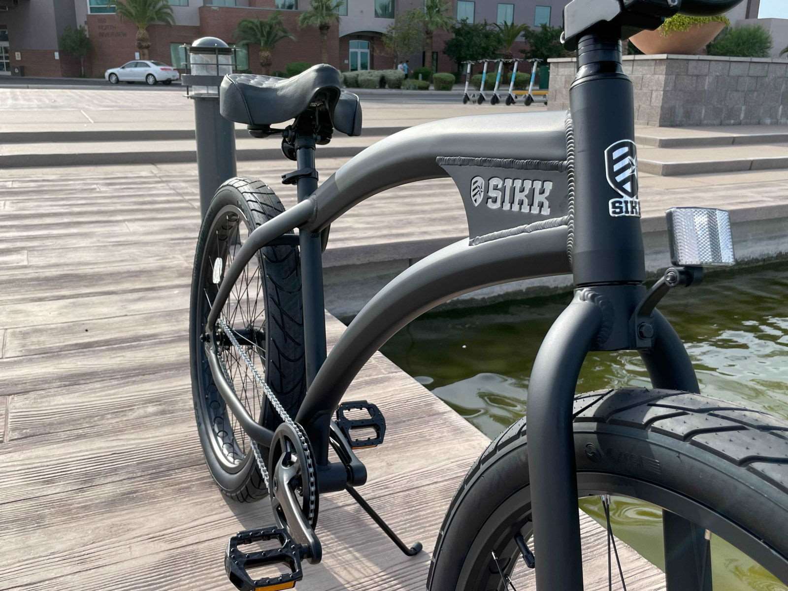 SIKK Wide Ride SS Aluminum Frame Single Speed Flat Black Frame Black W ...